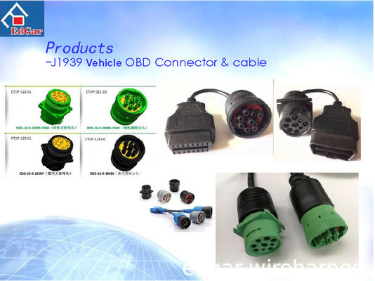Edgar wireharness--Vehicle Side Connector J1962 OBDII J1962OBD pinout
